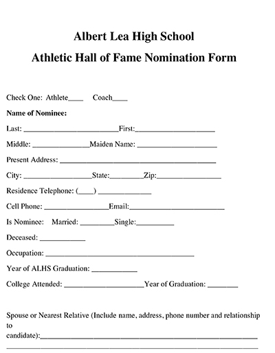 Athletic Hall of Fame - Albert Lea Education Foundation